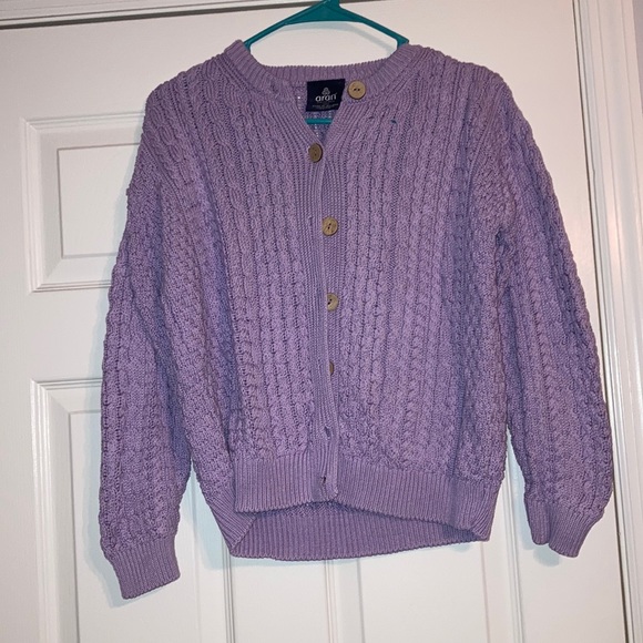 aran | Sweaters | Aran Light Purple Button Up Cardigan Made In Ireland ...